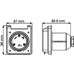 Conntek 80458-SQBK RV 30-Amp Straight Blade Black Squire Cover RV/Marine Inlet