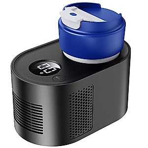 Smart Electric Cup Warmer and Cooler with Temperature Control for Car, Home, and Travel，12/24V Coffee Tea Drinks Mug Heating & Cooling 2IN1 with LED Display for Water,Milk,Beer,Drinks