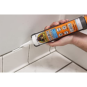 Gorilla Waterproof Caulk & Seal 100% Silicone Sealant, White, 10oz Cartridge (Pack of 1)