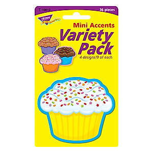 TREND enterprises, Inc. Cupcakes Mini Accents Variety Pack, 36 ct