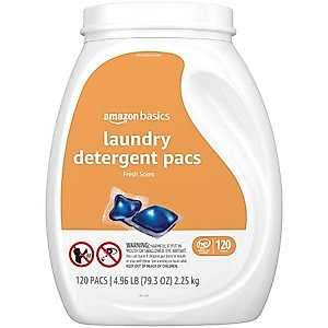 Amazon Basics Laundry Detergent Pacs, Fresh Scent, 120 Count (Previously Solimo)