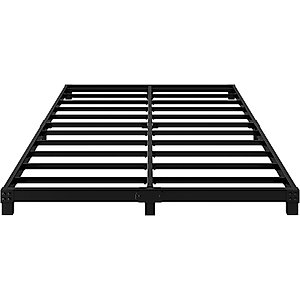 LECEVOCY Queen Bed Frame - 4 Inch Platform Low Bed Frame, 3600lbs Heavy Duty Metal Bed Frame, Queen Bed Frame No Box Spring Needed - Easy Assembly and Noise Free