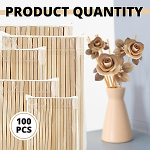 100 PCS Wooden Dowel Rods 6 inch Wood Dowels Assorted Sizes Craft Sticks 1/8 3/16 1/4 5/16 3/8 x 6 Inch Bamboo Sticks Long Bamboo Rods for Crafting