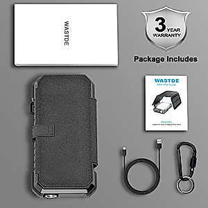 Solar Charger Power Bank with 4 Solar Panels, 26800mAh Portable Solar Charger USB-C PD 18W Fast Charging with Camping Light SOS Flashlight, Compass/Carabiner, Solar Battery Bank for Outdoor