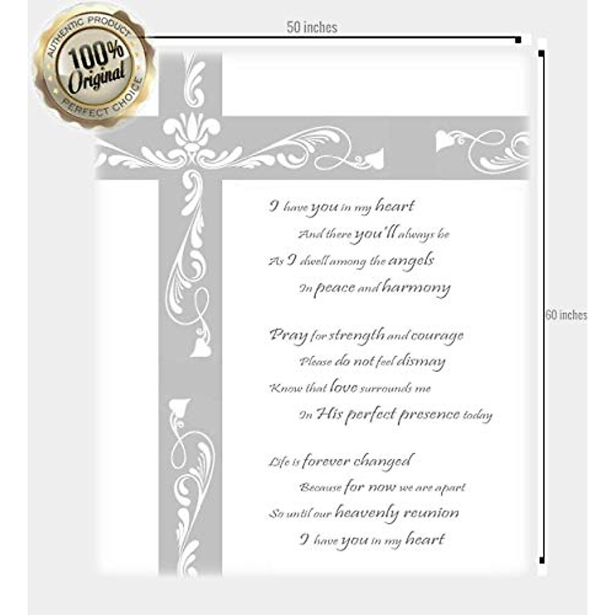 Cozy Blanket Memorial Sympathy Gift Throw in Loving Memory of a Loved One in Heaven Send to Funeral When Someone Passes Away with Inspirational Poem Card