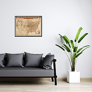 HISTORIX Vintage 1892 United States Map - 18x24 Inch Vintage Map of United States Wall Art - Old Wall Map of The United States of America Showing Union Pacific Overland Route and Connections