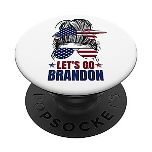 Let's Go Brandon Funny Messy Bun for Women PopSockets Swappable PopGrip