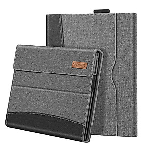 Fintie Case for Microsoft Surface Pro X (2021/2020/2019) - Multiple Angle Viewing Portfolio Business Cover with Pocket for 13 Inch New Surface Pro X, Compatible w/Type Cover Keyboard, Gray