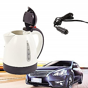 Car Kettle Electric Kettle Camping 12V 1000ml Coffee Maker Water Boiler Portable Travel Car Truck Kettle Hot Water Heater Bottle for Tea Coffee Making Cigarette Lighter Heating Cup, 150W
