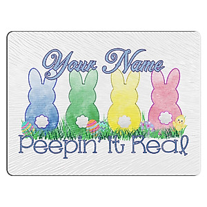 Bleu Reign Cutting Board Personalized Custom Name Funny Easter Peepin It Real 11x15 inches Textured Glass