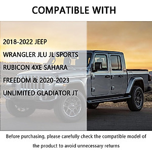 NHHC 6PCS Car Door Lock Cover Compatible with Jeep 2018-2023 Wrangler JLU JL 4XE & Jeep Gladiator JT Door Trim,Car Mods Door Latch Cover Car Decorations for Men Women