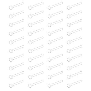 Yaalozei 18G Clear Plastic Silicone Nose Ring Stud Piercing Jewelry Bioflex Flexible Bendable Acrylic Flat Nose Stud Bone Pin Straight Nose Ring Jewelry Piercing Retainer Sport Work Women Men Surgery