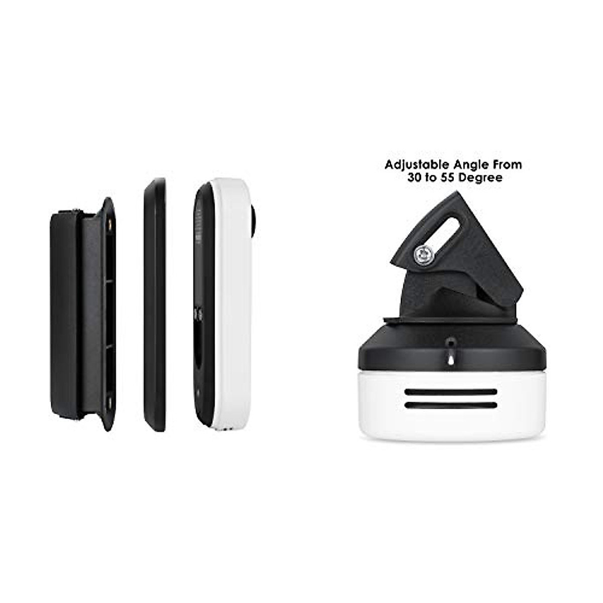 Wasserstein 30° to 55° Horizontal Wedge Wall Mount Compatible with Arlo Essential Wired Video Doorbell - Flexible Mounting Options (Black) (NOT Compatible with Essential Arlo Doorbell Wire-Free)