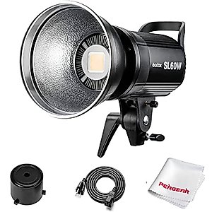 Godox SL-60W 60W CRI95+ Qa>90 5600¡À300K Bowens Mount Led Continuous Video Light, Brightness Adjustment, 433MHz Grouping System,for Video Recording ,Wedding,Outdoor Shooting