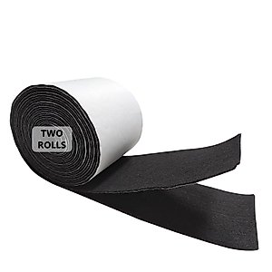 2 Rolls Adhesive Felt, 4" x 98.4" Self Adhesive Felt Roll for Crafts, Felt Strip with Adhesive Backing, Large Size Thin Felt Pads with Adhesive (Black)