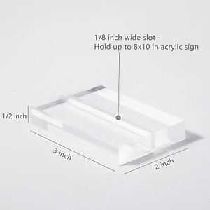 UNIQOOO 3" Clear Acrylic Stand | 10 Pack 3mm Slot Wedding Sign Holders, Perfect for Wedding, Table Number, Exhibition, Office, Restaurant, Business