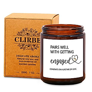 Scented Candle, Pairs Well with Getting Engaged Candles Gifts for Wedding,Engagement，Soy Candles for Home Scented, Home Decorations, Aromatherapy Candles, Amber Jar Candles(058CGY)
