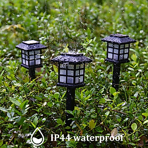 LIGHTSHINE 4 Pack Solar Pathway Lights, Solar Garden Lights outdoor, Waterproof Outdoor Lights for Lawn, Patio, Yard, Walkway, Driveway and Landscape.