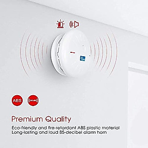 3 Pack 10 Year Battery Operated Smoke Detector and Carbon Monoxide Detector, Travel Portable Photoelectric Fire Co Alarm for Home, Kitchen