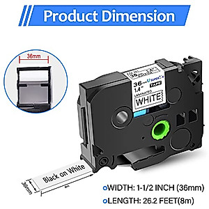 USUPERINK 20PK Compatible for Brother P-Touch Label Maker Tape White TZe-261 TZ-261 TZe261 TZ261 Black on White 36mm 1.4 inch 1-1/2'' x 26.2ft Laminated TZe TZ Label Tape for PT-3600 PT-530 PT-550