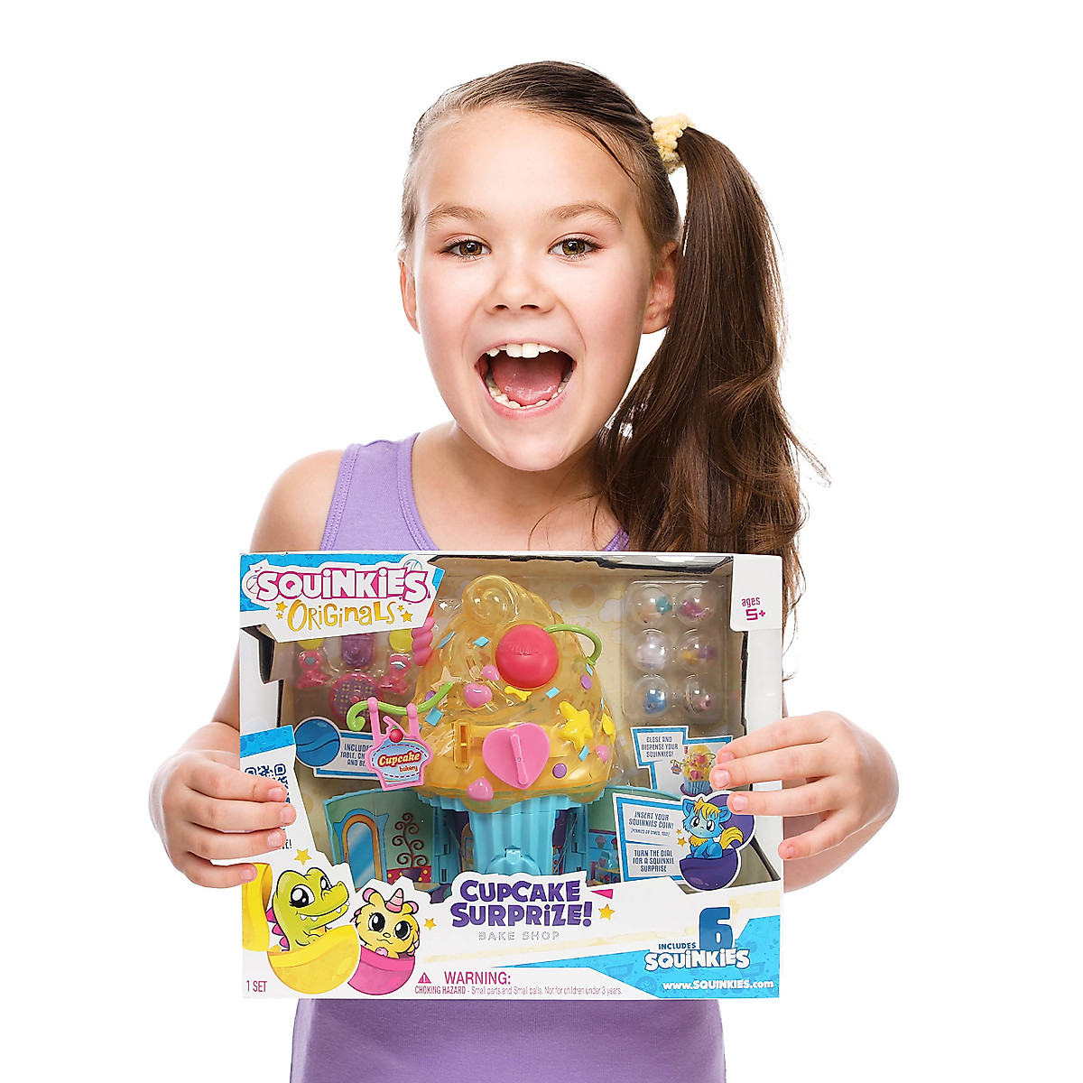 Squinkies Original Cupcake Surprize | Squishies Bake Shop Vending Machine | 9 Squishy Toys Included