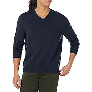 Calvin Klein Men's Merino Wool Blend V-Neck Sweater, Dark Sapphire, Large