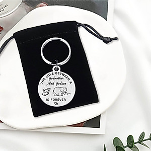 BAZLJY Godmother Gifts from Godson - Best Godmother Keychain - Godmother Birthday Gifts - Christmas Gifts for Godmother