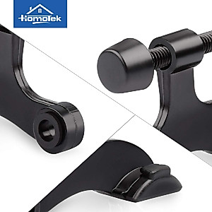 HOMOTEK 6 Pack Hinge Pin Black Door Stopper,Adjustable Deluxe Heavy Duty Door Stopper 2-1/2"x1-3/4”,with Black Rubber Bumper Tips