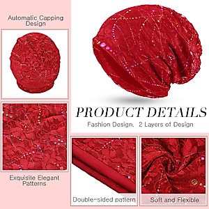 SATINIOR 5 Pieces Women's Slouchy Beanie Chemo Hat Stretch Cancer Head Wraps Sleep Head Scarf for Cancer Patient Multicoloured