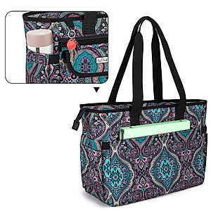 LoDrid Nurse Tote Bag with Bottom Padded Pad, Nurse Bags and Totes for Work, with Separated Storage Laptop Layer (up to 15.6 Inch), Nurse Bag with Large Compartment, Totem, Bag Only