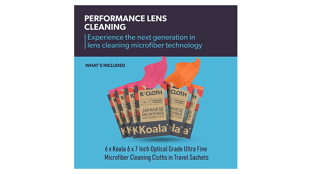 Koala Lens Cleaning Cloths - Premium Microfiber Pack of 6