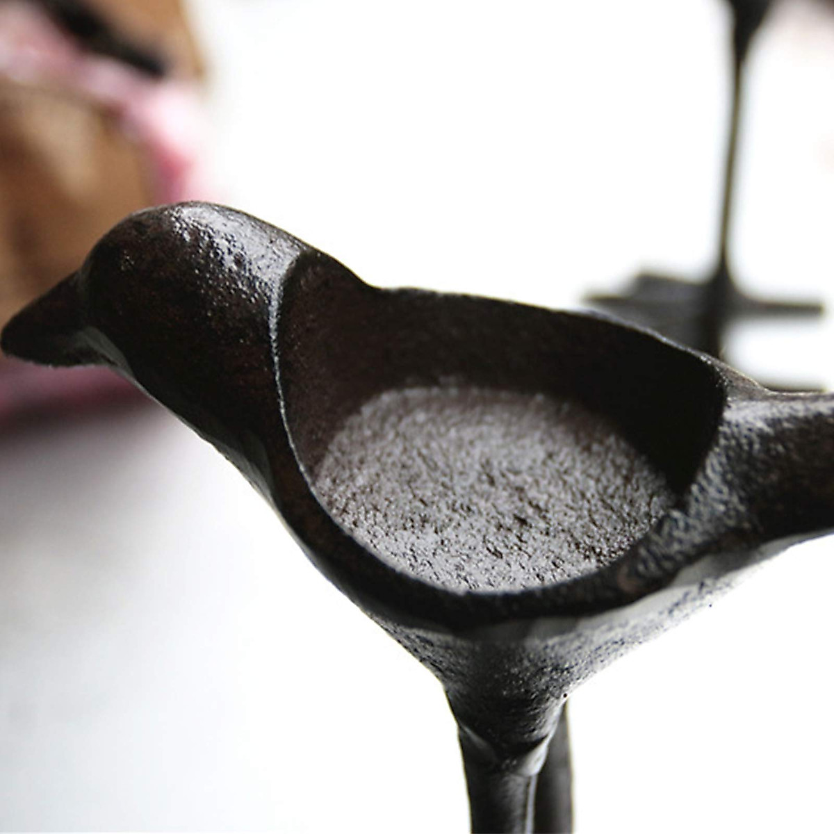 GemCave Rustic Bird Candle Holder,Cast Iron Tealight Candle Holders for Home Garden Tabletop Decor,Brown