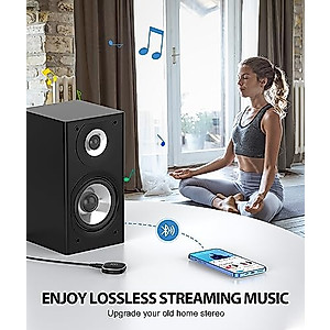 COMSOON AUX Bluetooth Adapter for Car, [LED Screen] Bluetooth 5.3 Receiver for Speaker/Home Stereo/Wired Headphones, Noise Cancelling Wireless Audio Receiver for Hands-free Call/Music, Dual Connection