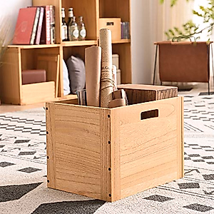 KIRIGEN Stackable Wood Storage Cube/Basket/Bins Organizer for Home Books Clothes Toy Modular Open Cubby Storage System - Office Cubical Bookcase Closet Shelves C26-NA