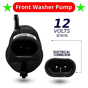 385-232316A Front Windshield Washer Pump w/Grommet - Washer Motor Compatible with Chevrolet (Chevy), GMC, Buick, Pontiac, Oldsmobile, Isuzu - Replaces OEM #: 22127652, 22127653, 89025062, 89001122