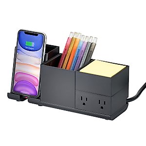 Bostitch Konnect Qi Certified Wireless Charging Desk Accessory Kit with Pencil Cups