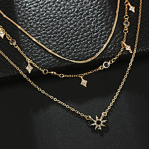 BERYUAN Gold Sun Star Necklace for Women Teens Trendy Necklaces Teen Necklaces for Girls Trendy