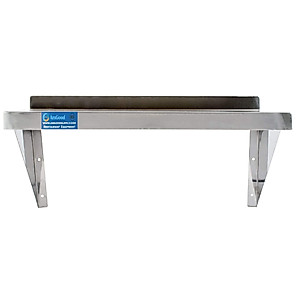 AmGood 18" Width x 24" Length | Stainless Steel Wall Shelf | Square Edge | Metal Shelving | Heavy Duty | Commercial Grade | Wall Mount | NSF Certified