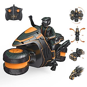 GX-YJWNY Rc Motorcycle with rechargeable batteries, 360° rotatable Drift Remote Control Motorcycles, 2WD Rc Motorbike 2.4Ghz High Speed Wireless Remote Racing Motorcyle for 4-12 Age Kids