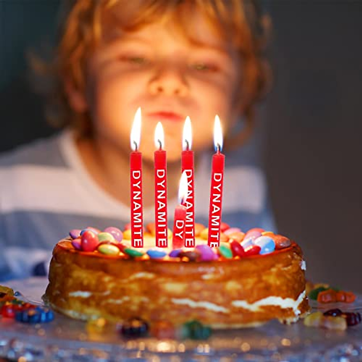 30 Pieces Dynamite Candle Birthday Cake Candle Themed Cake Toppers Decoration Party Candle for Birthday, Baby Shower, Wedding, Video Game Party Supplies