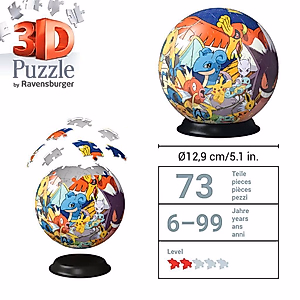 Ravensburger Pokemon 3D Jigsaw Puzzle Ball for Kids Age 6 Years Up - 72 Pieces