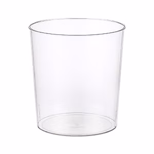 CHICIRIS Clear Trash Can, Small Waste Basket Round Plastic Garbage Bin for Kitchen Bathroom Bedroom Office Dorm, Transparent (M 25cm / 9.8in)