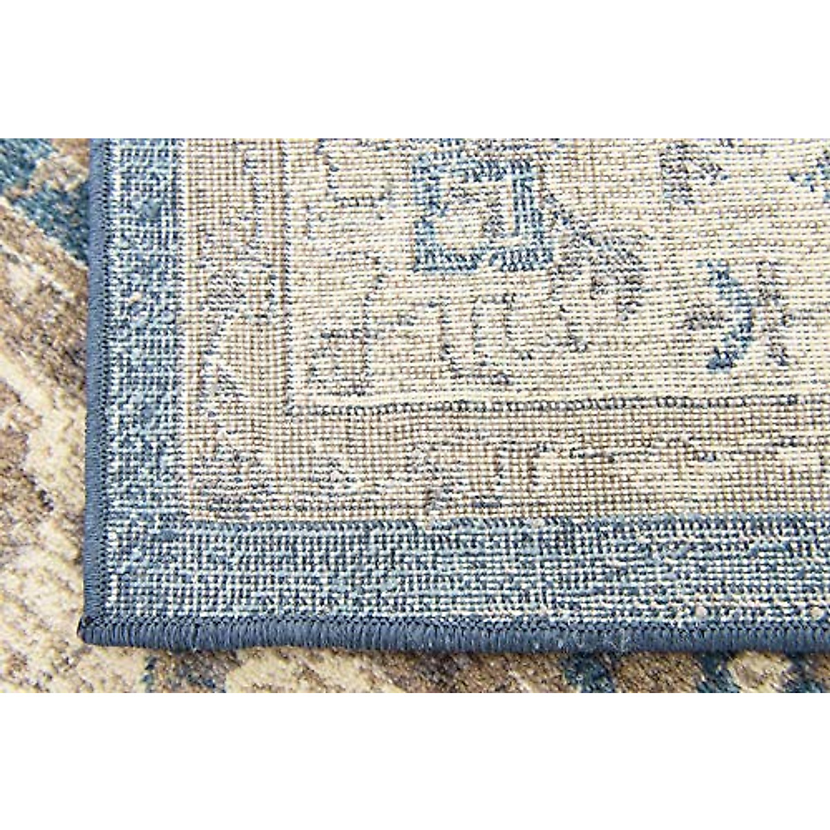 Unique Loom Salzburg Collection Classic Traditional Medallion Design Oriental Inspired Area Rug, 4' 0" x 4' 0", Blue/Beige