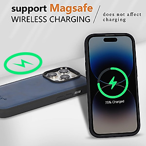 FYY Designed for iPhone 14 Pro 6.1 Case, [Compatible with Magsafe Charging] 2-in-1 Magnetic Detachable Wallet Phone Case with Card Holder Protective Cover for iPhone 14 Pro 6.1" 2022 Blue