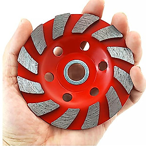 OKVEQUIP 2PACK 4Inch Diamond Cup Grinding Wheel Concrete Sanding Discs 12 Segments Heavy Duty Angle Grinder Wheels forGrinder Polishing Masonry Angle Grinding(Black and RED)
