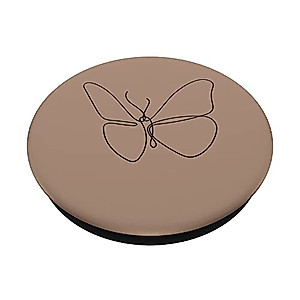 Beige Brown Simple Minimalist Butterfly PopSockets Swappable PopGrip