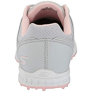 Skechers womens Pivot Spikeless Golf Shoe, Light Gray/Pink, 8.5 US