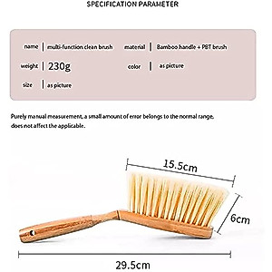 Small Broom and Dustpan Set, Bamboo Handle Mini Brush Dustpan, Short Hand Broom for Home,Kitchen, Office, Pet, Desktop, Outdoor (11.5")