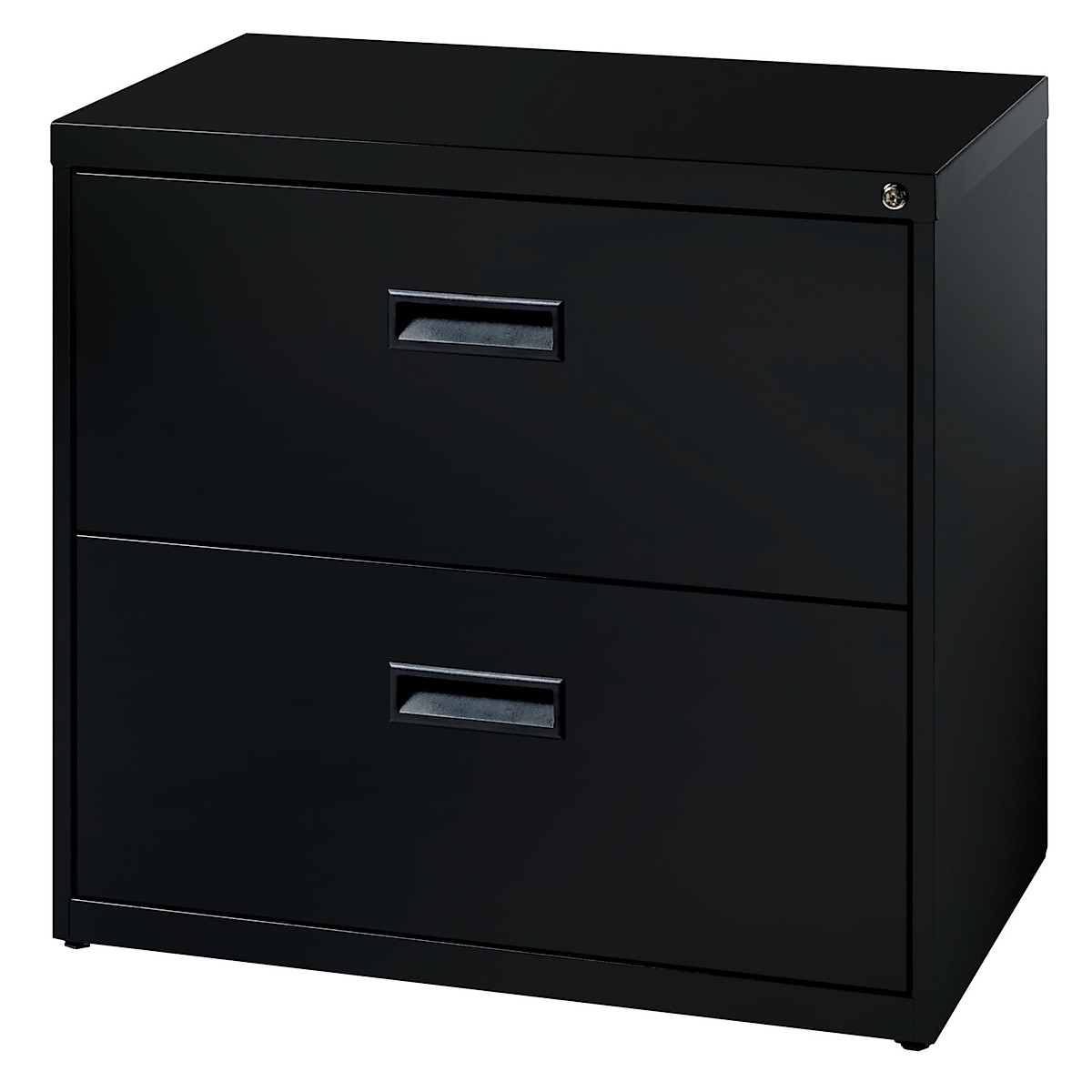 Realspace® SOHO 30"W x 17-5/8"D Lateral 2-Drawer File Cabinet, Black