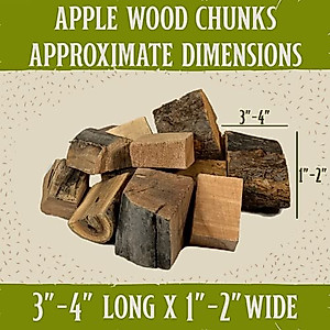 Apple Smoking Wood Chunks by Billy Buckskin Co. | All-Natural BBQ Wood Chunks | Delicious Smokey Fruity Flavor | 3.5 Pound Bag of Wood Chunks